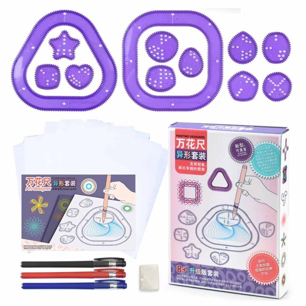 Spirograph Deluxe Tin Set Draw Spiral Designs Interlocking Toys Gears ...