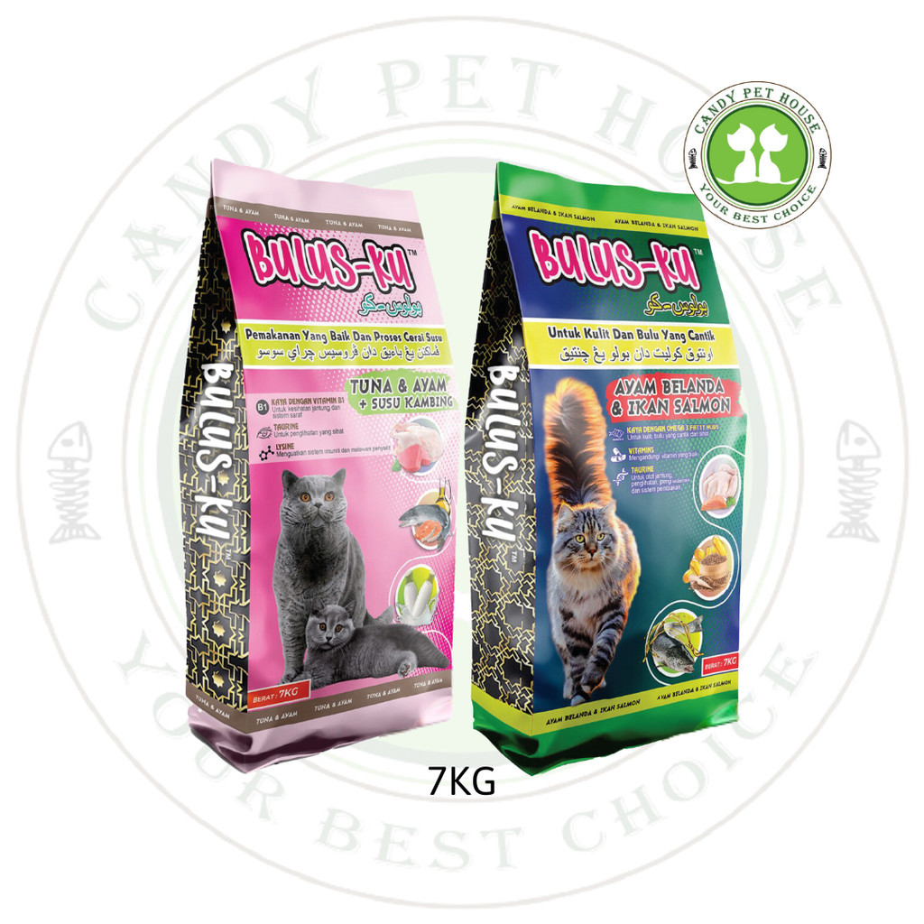 Bulus-Ku Dry Cat Food - 7KG (Tuna & Ayam+Susu Kambing / Ayam Belanda ...