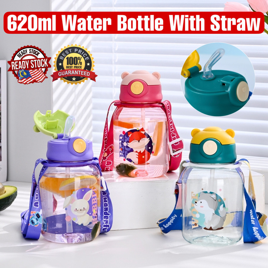 620ml Botol Air Drinking Bottle Baby Children Learning Cup with Straw ...