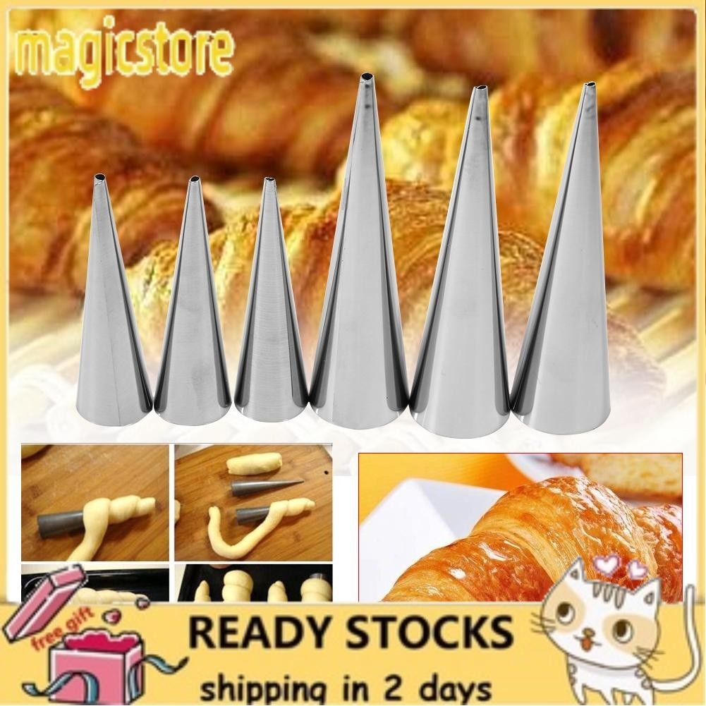 Magicstore Cream Horn Molds Stainless Steel Non-Stick Dessert Cannoli ...