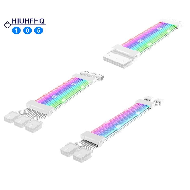 PC Case PSU Extension ARGB Cable ATX PCI-E GPU Neon Color Line ARGB ...