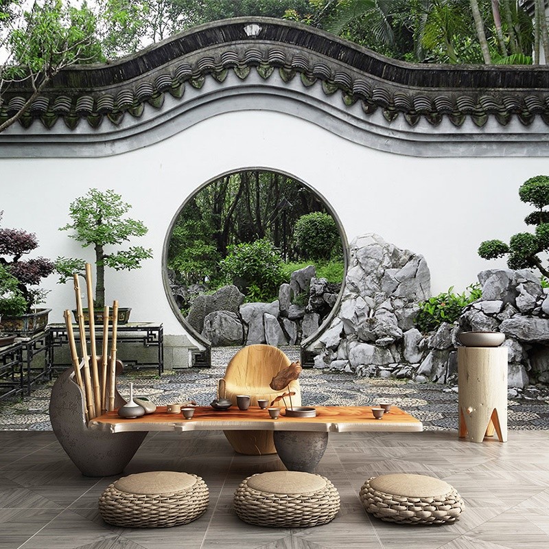 Kertas Dinding Atap Senibina Klasik 3D Kertas Dinding Halaman Halaman ...