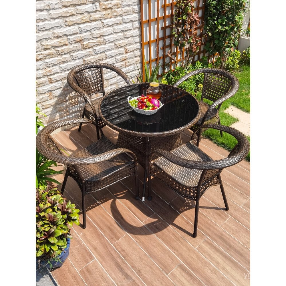 Rattan Outdoor Table Chair Courtyard Leisure Outdoor Balcony Small ...