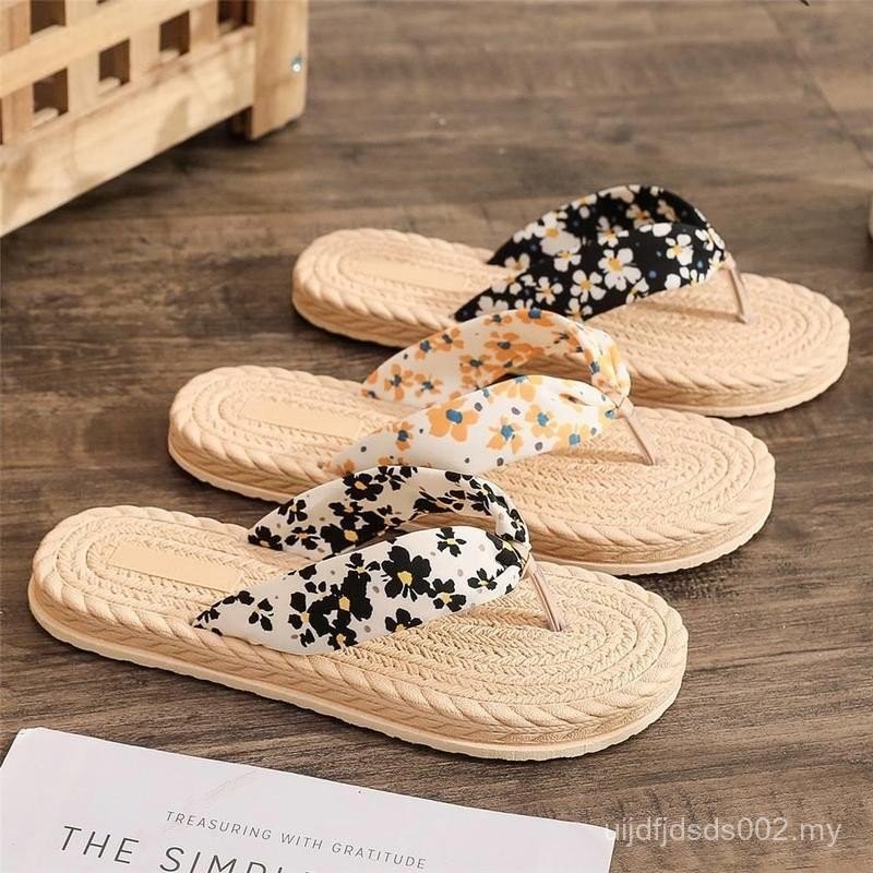 [93% Penilaian Positif] 2023 Jerami Tiruan Anyaman Espadrille Daisy ...