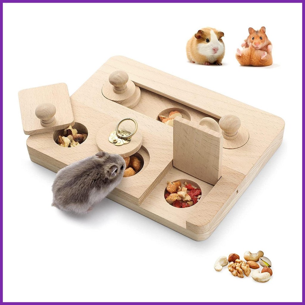 Hamster Interactive Foraging Toys Small Pets Enrichment Snuffle Logic ...
