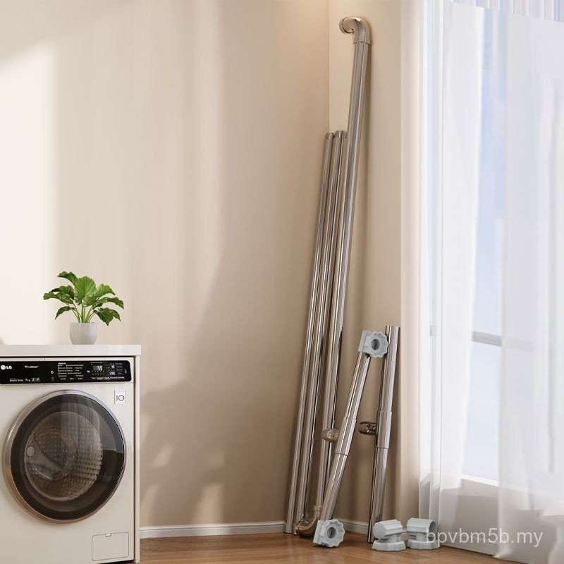Steel Pipe Drying Rack Cool Hanger Clothes Rod Balcony Household Floor ...