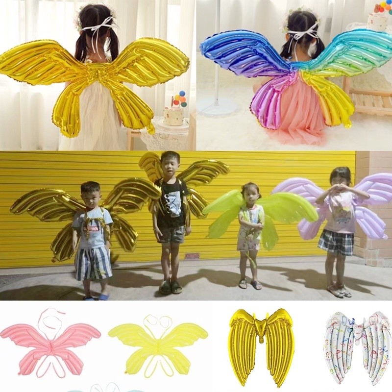 Butterfly Wings Balloon Children Angel Inflatable Birthday Photo Props ...