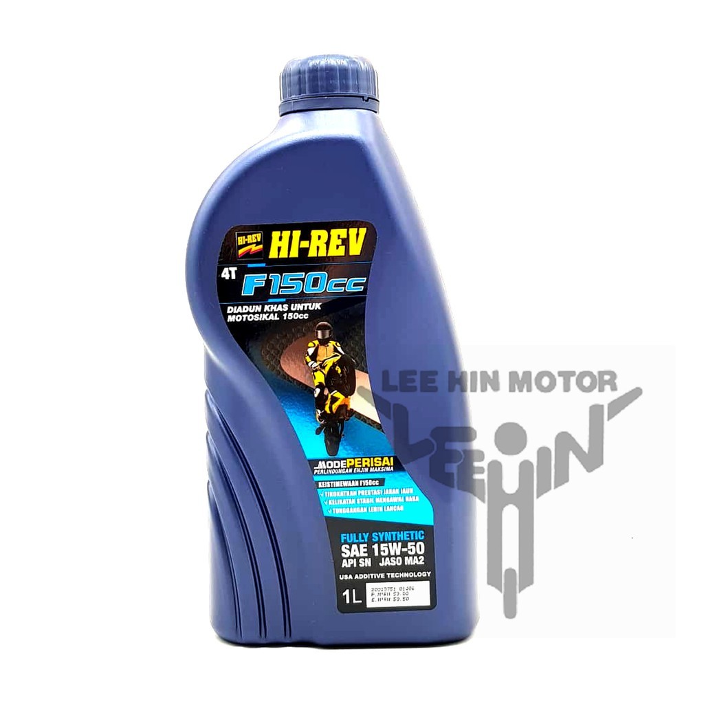 Original Hirev Hi-Rev Fully Synthetic Sintetik F150CC Engine Oil 4T ...