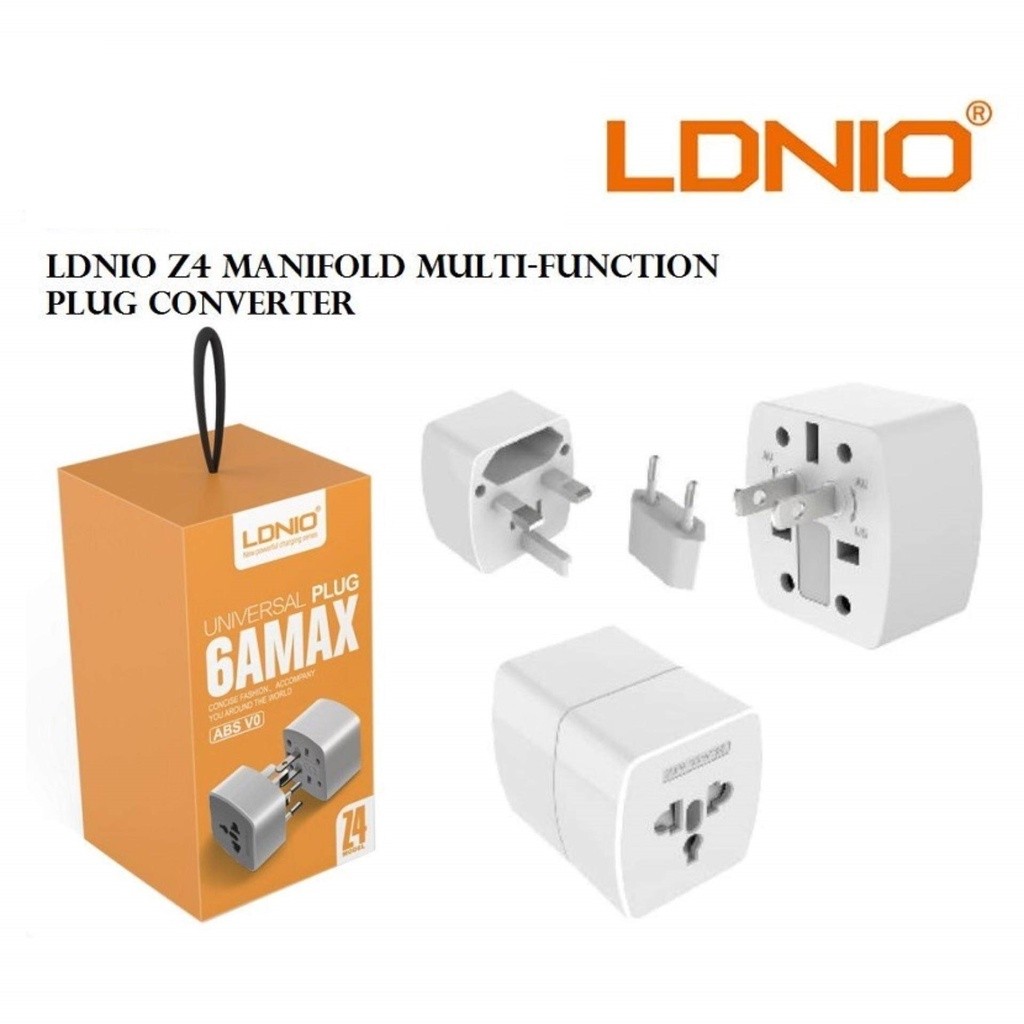LDNIO Z4 Universal Plug Adapter with UK/EU/US/AU Pin & 2 Universal ...