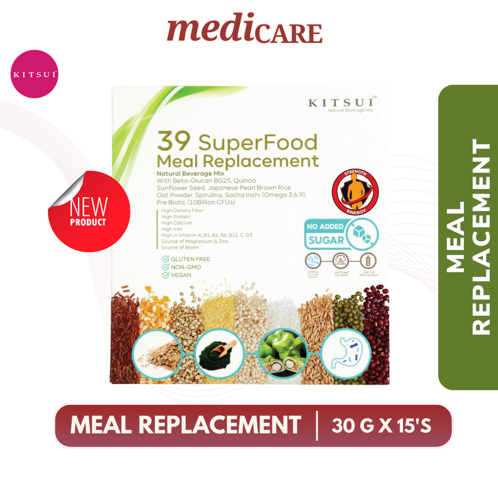 KITSUI 39 SuperFood Meal Replacement 15's x 30g | Tiada Gula | Sendi ...