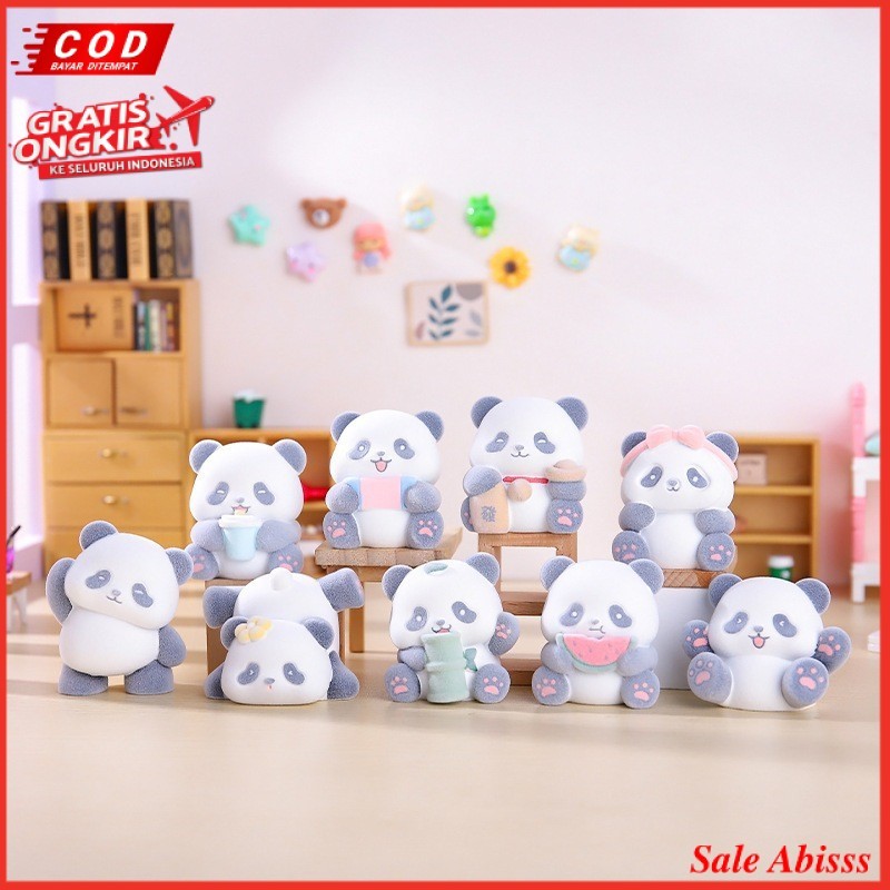 Feather Panda Display Resin Material Cute Panda Decoration Cute Little Panda Figure | Shopee ...
