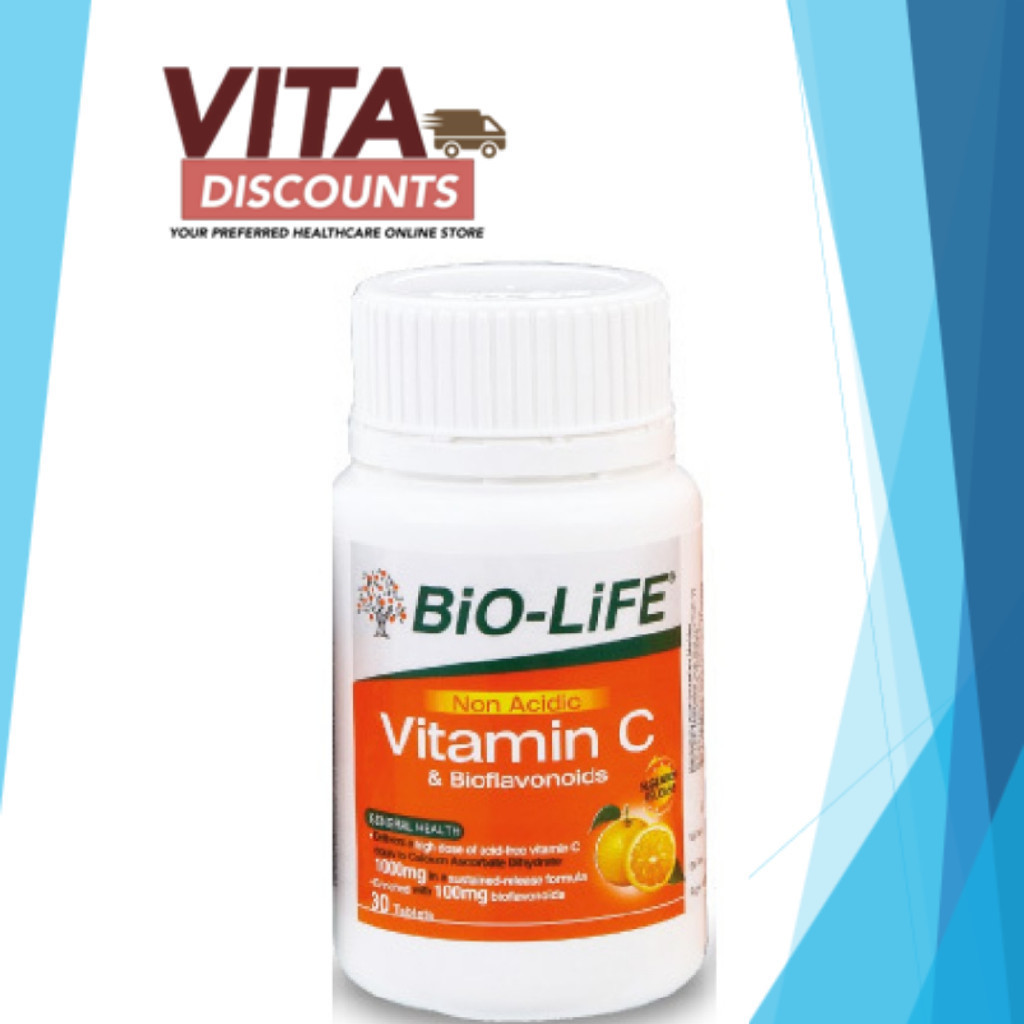 [SATU BOTOL KECIL 30S] BIO-LIFE NON ACIDIC VITAMIN C & BIOFLAVONOIDS ...