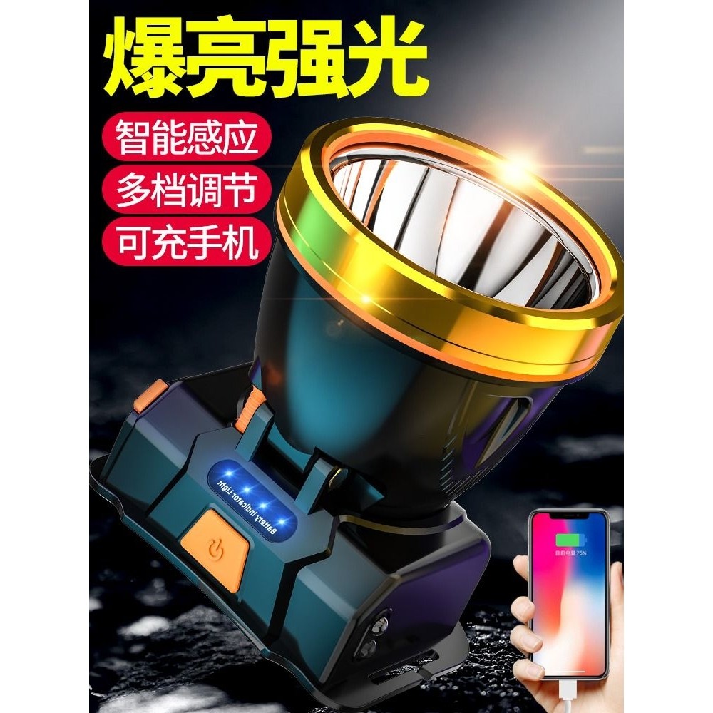 Lampu Depan Lampu Kuat Boleh dicas semula Ultra-Terang Hayat Bateri Tahan Lama Dipasang Kepala ...