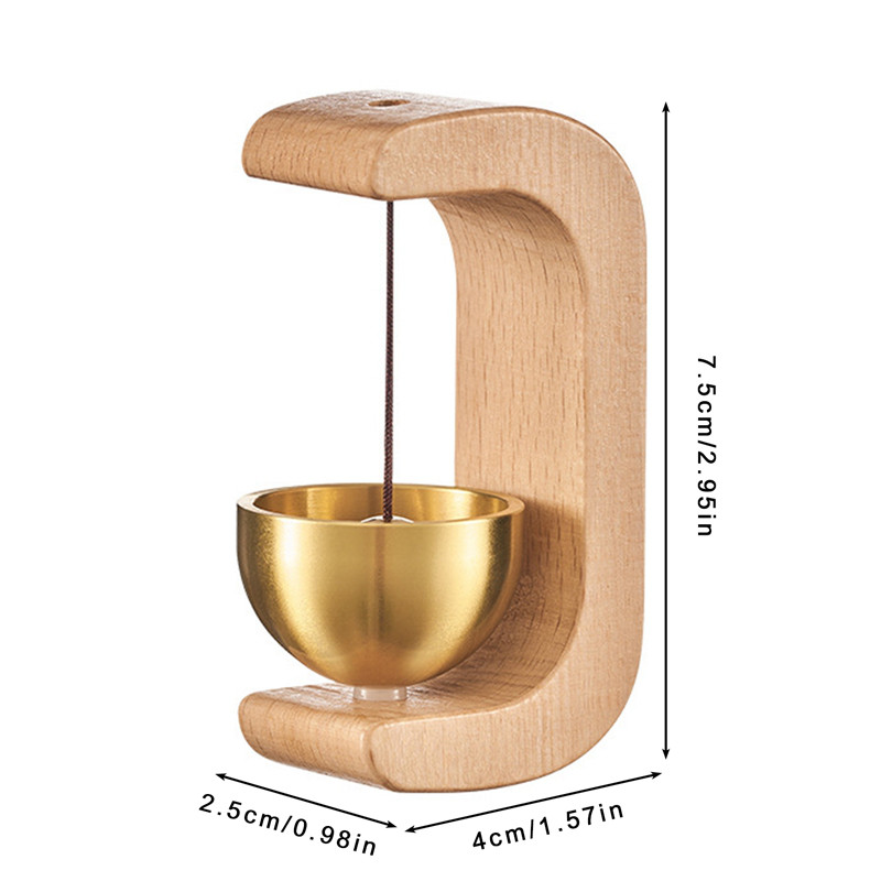 Japanese Style Wooden Doorbell - Magnetic Wireless Brass Bell - Loud ...