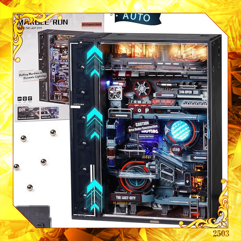 ROBOTIME 3D Electric Marble Run Puzzle - DIY Interactive Model of ...