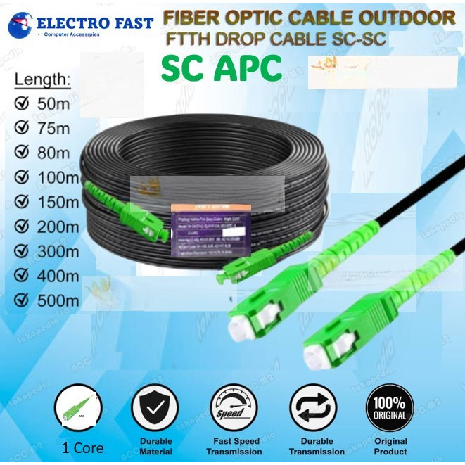 Electrofast Precon Cable FO fiber Optic 1 Core SC Single Core APC Outdoor Dropcore Cable 50 75 ...