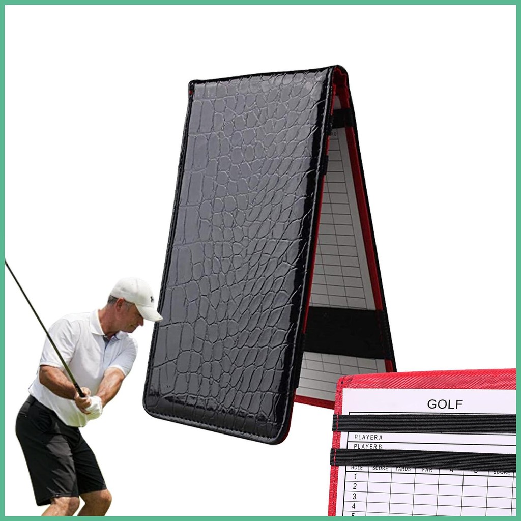 Golf Scorebook PU Leather Golf Notebook with 2 Scorecards Golf Log Book ...