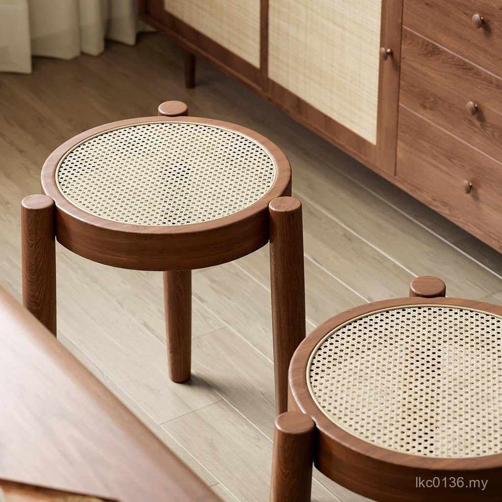 Influencer Dining Table Round Stool Solid Wood Dining Chair Back Chair ...