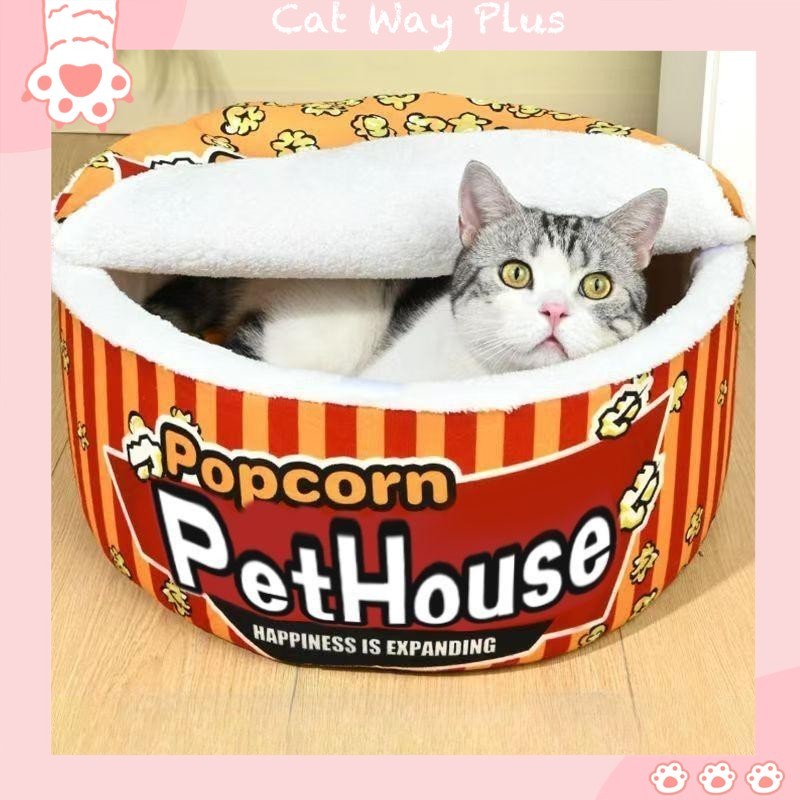 Popcorn Cat Bed Yurt Removable Instant Noodles Bucket House Dog ...