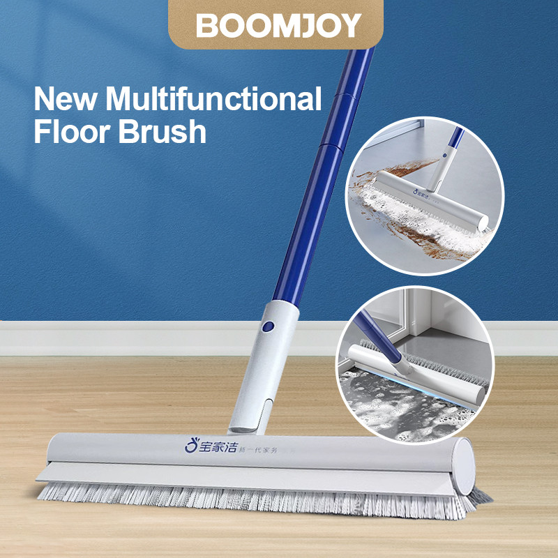 BOOMJOY NEW Floor Scrub Brush with Long Handle, 2 in 1 Scrubber and ...