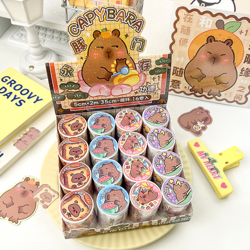 New capybara tape Cartoon Ledger sticker tape Cute Capybara decorative ...