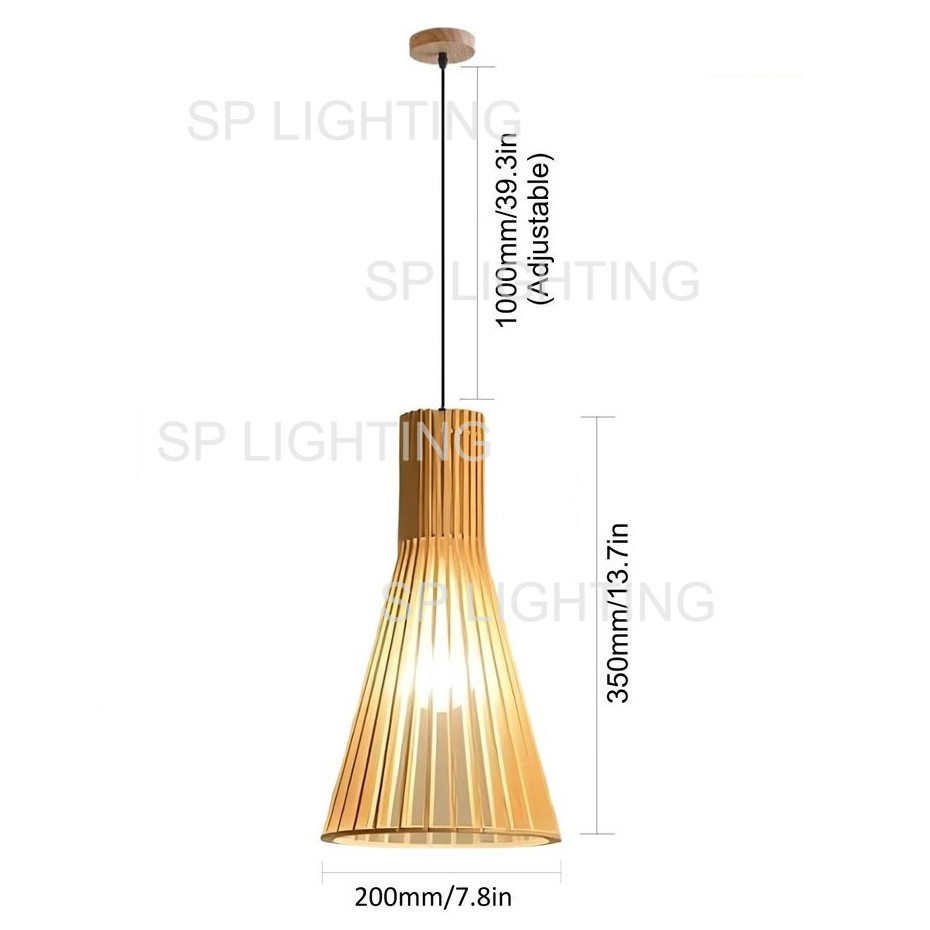 Modern Wood Pendant Light Dining Lamp Chandelier Ceiling Light Hanging ...