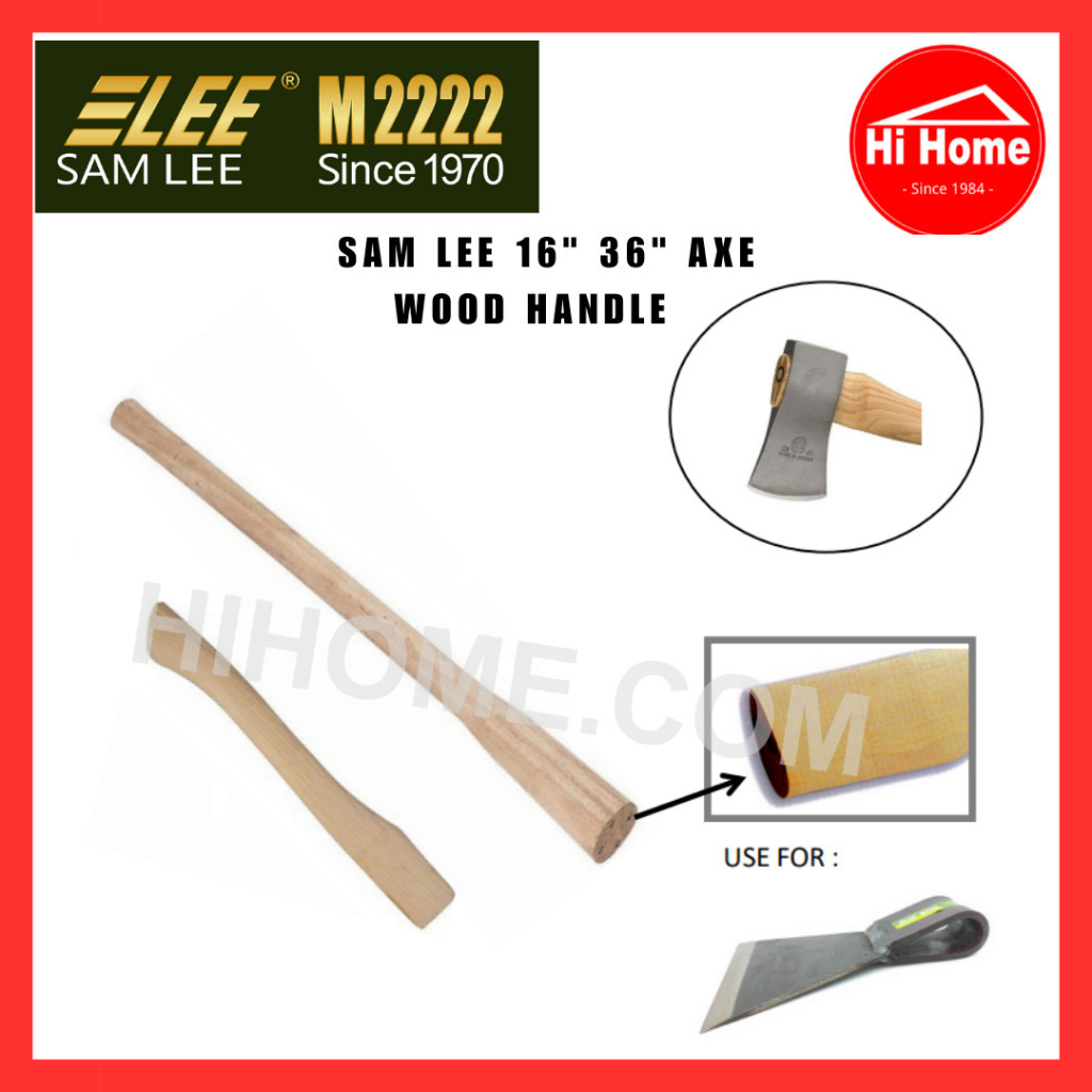 SAMLEE 36" 16" Wood Axe Handle Stick Bakau Wood Batang Kayu Bakau ...