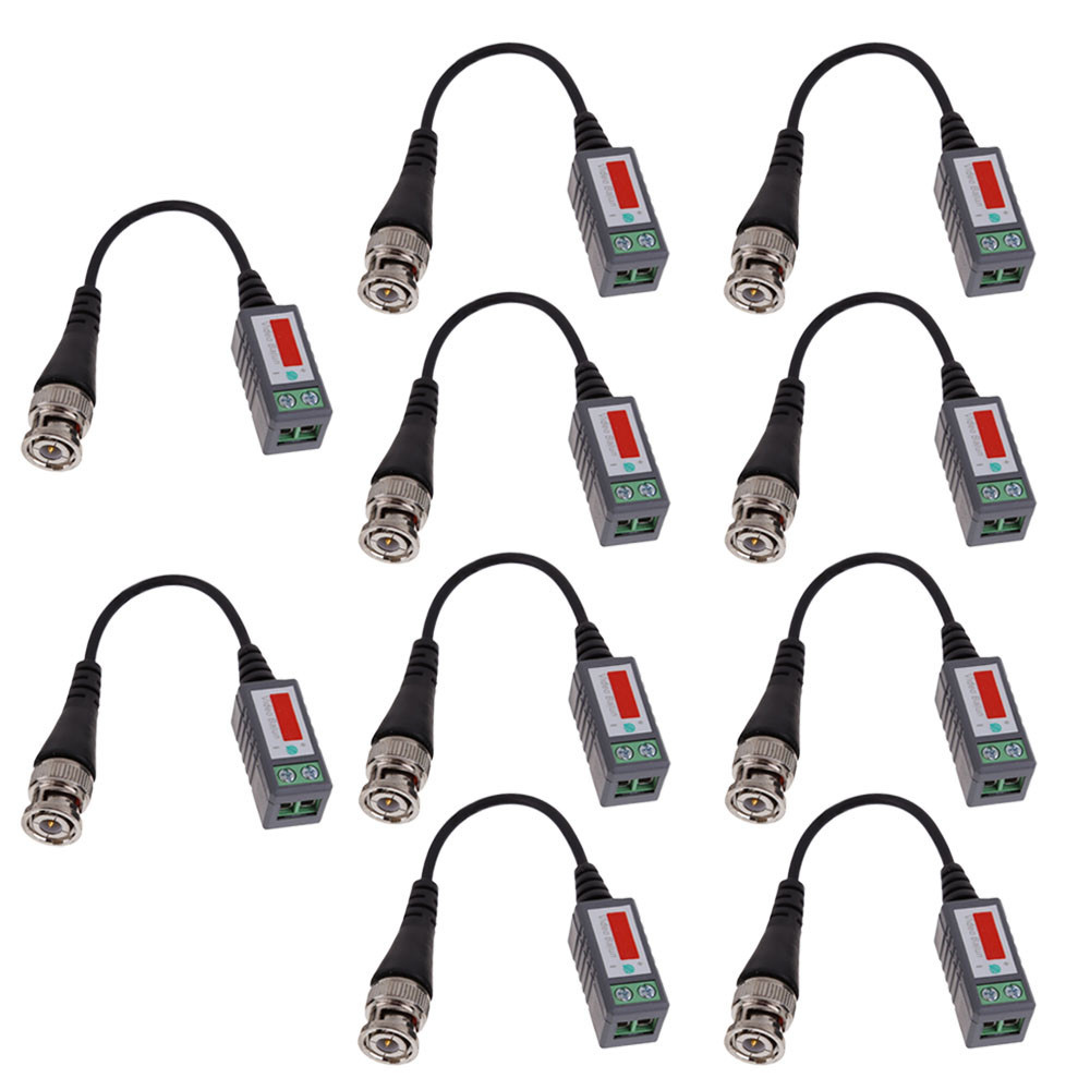 10x CCTV Camera Passive Video Balun Transceiver BNC Connector Coaxial ...