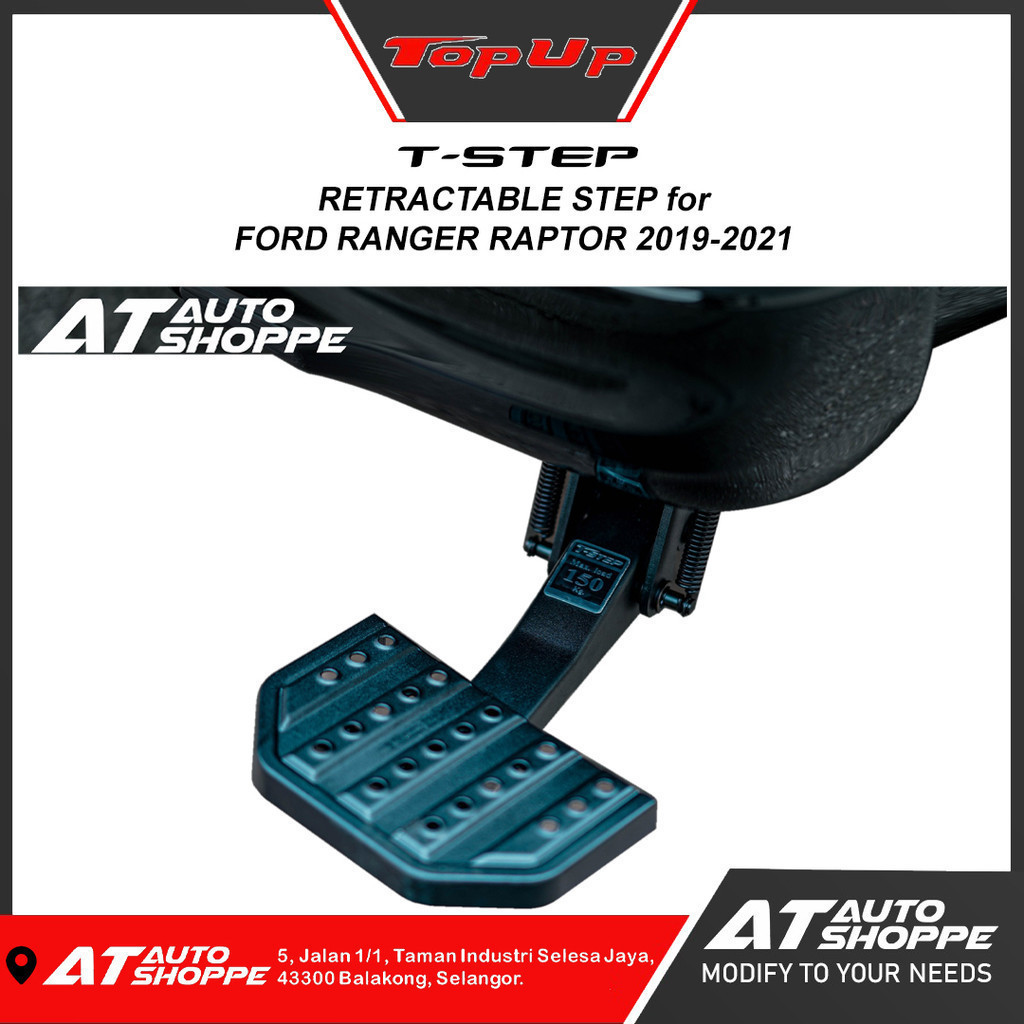 TOPUP T-STEP T STEP FOR FORD RANGER RAPTOR 2019-2021 REAR RETRACTABLE ...