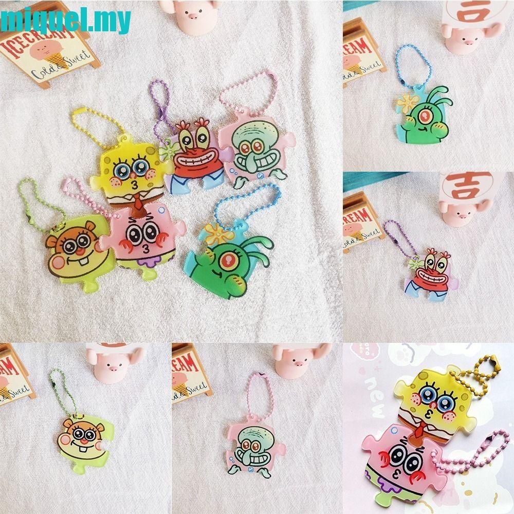 MIQUEL SpongeBob Puzzle Key Chain, Acrylic Patrick Star Cartoon Key ...
