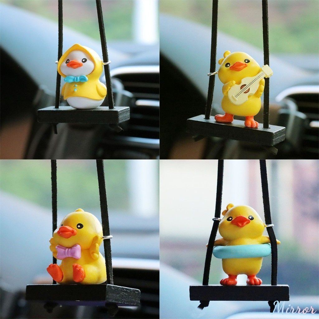 Swing Little Yellow Duck Car Interior Decoration Pendant Car Decoration ...