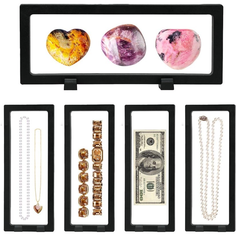 3D Floating Display Case With Base, Coins Display Stand Holder for ...