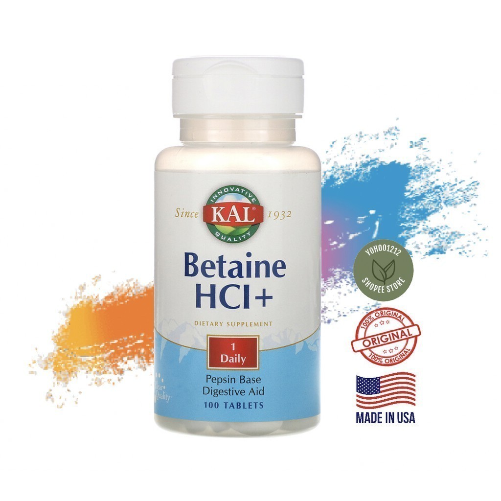 [Ready Stocks] Betaine HCl 250mg + with Calcium & Pepsin, 100 Tablets ...