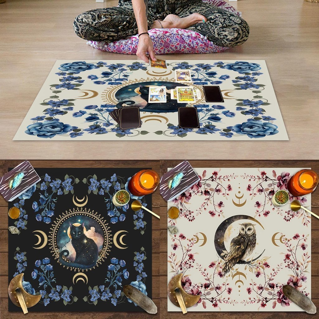 Altar Tarot Card Cloth 75*75cm Constellation Moon Phase Flower Animal ...