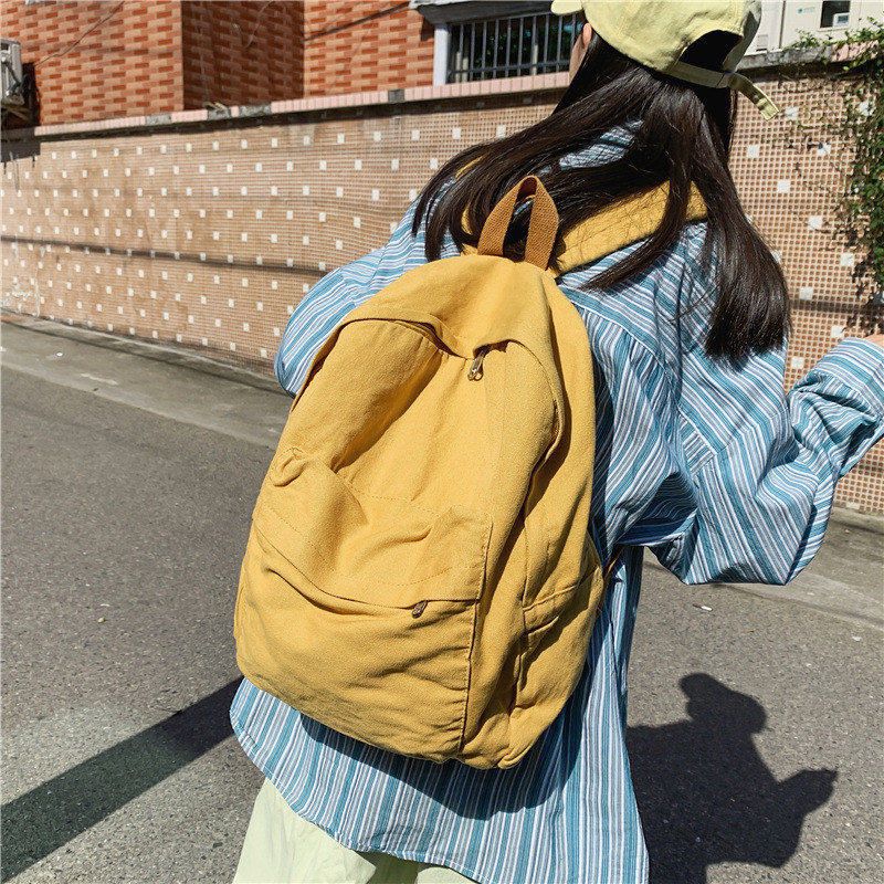 Schoolbag Female Retro Mori Style Washed Canvas Backpack Korean Version ...