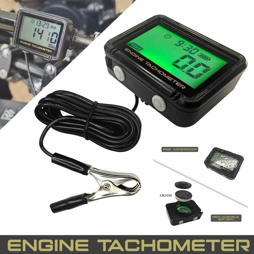 Huge Screen Tachometer Motorcycle Digital Engine Rpm Gauge Tach Hour ...