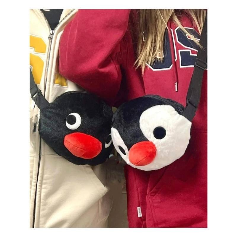Sea LION Cute pingu Penguin Family Messenger Bag Cartoon Plush jk Girl ...