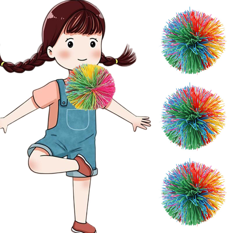 2Pcs Funny Colorful Bouncy Rubber Sandbag Ball Fidget Hand Eyes Sensory ...