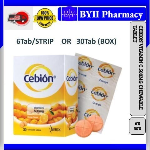 CEBION VITAMIN C CHEWABLE TABLET 500MG 6'S / 30'S | Shopee Malaysia