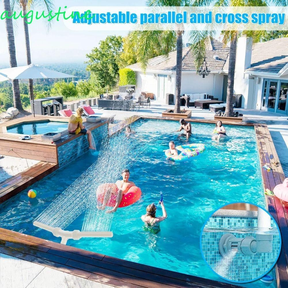 AUGUSTINE Waterfall Pool Sprinkler Fountain, PVC Double-jet Waterfall ...