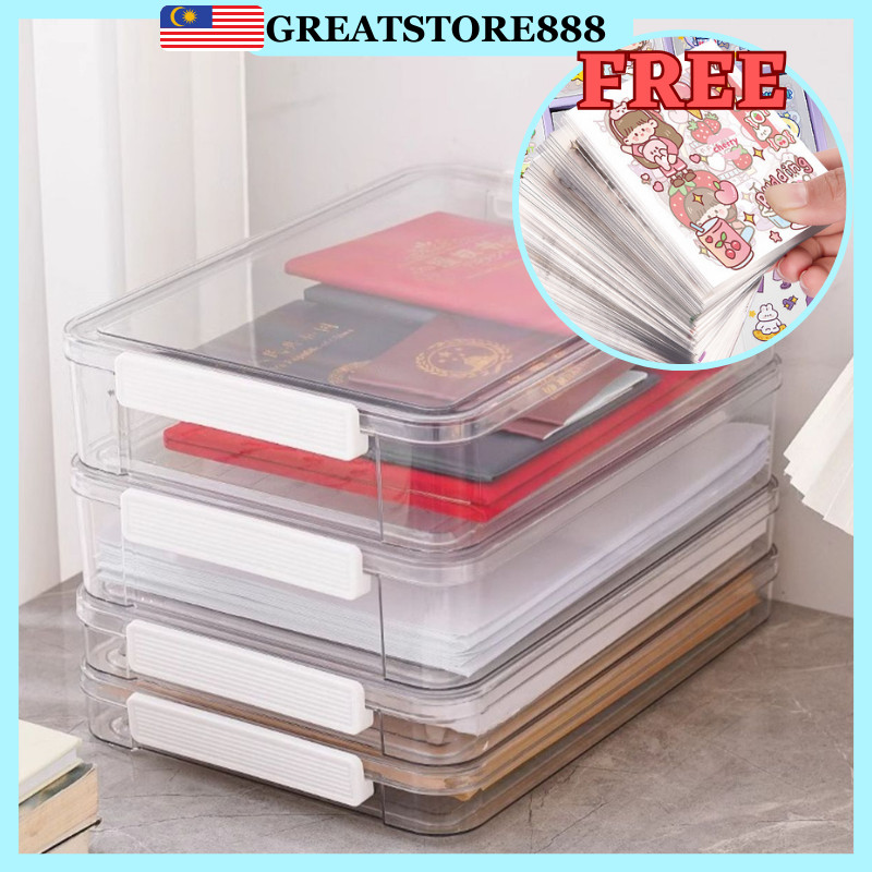 Desktop Stackable Big Capacity Storage Box A4 Paper Book Document ...
