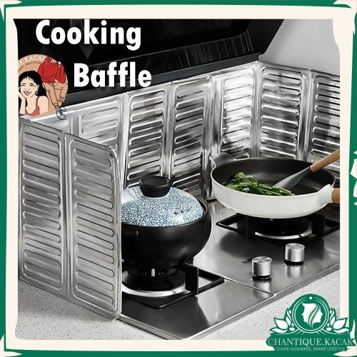 [CK] Kitchen Aluminium Oil Baffle Plate Foil Cooking Insulate Fordable ...