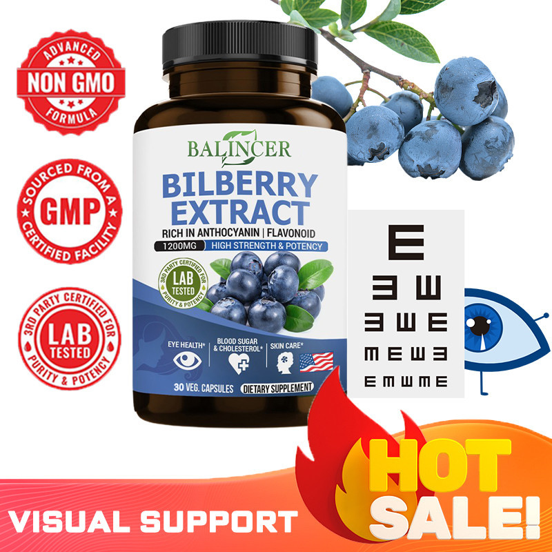 Bilberry Extract - Vision and Eye Health - Blood Sugar and Cholesterol ...