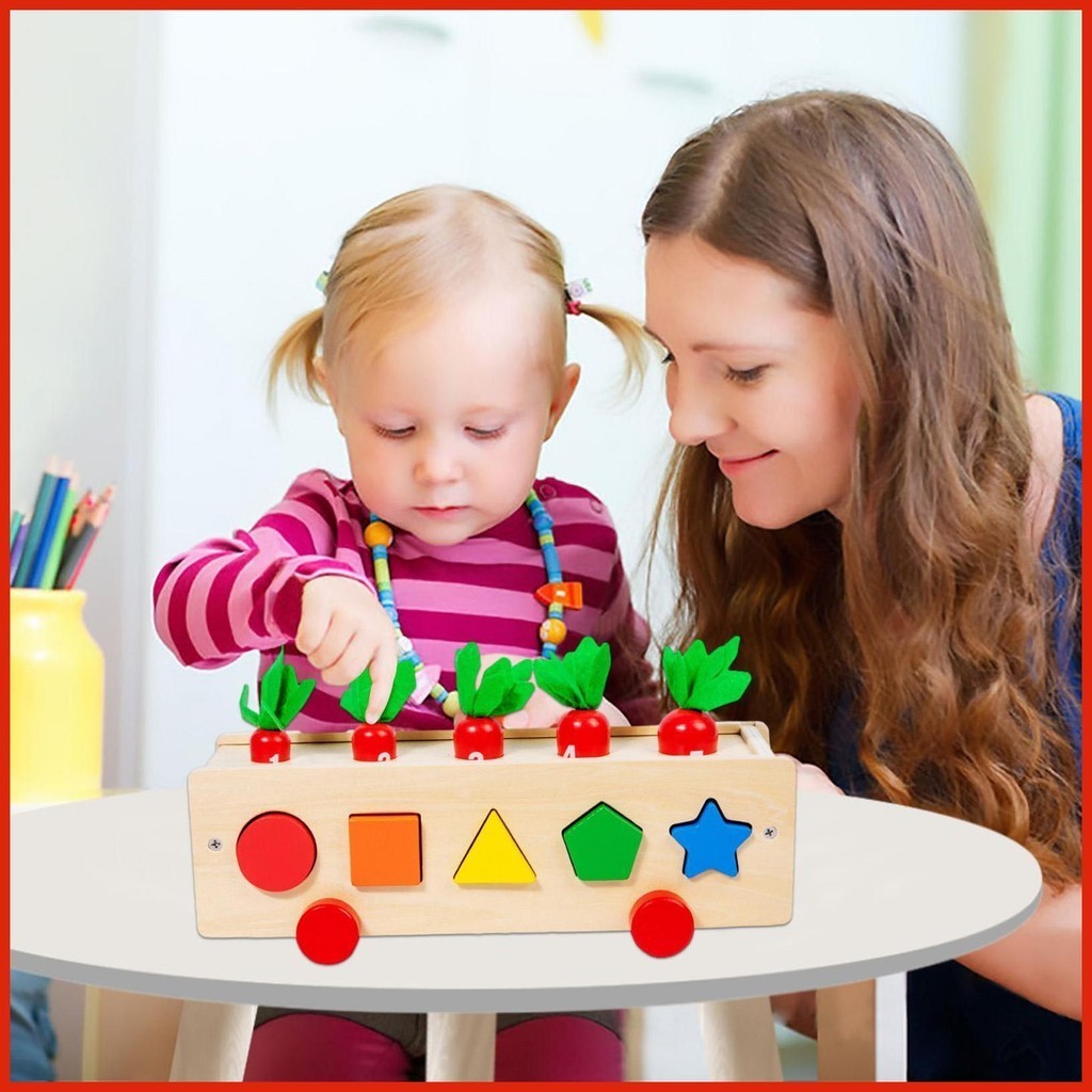 Shape Sorting Shape Matching Carrot Montessori Toy Learning Shapes ...