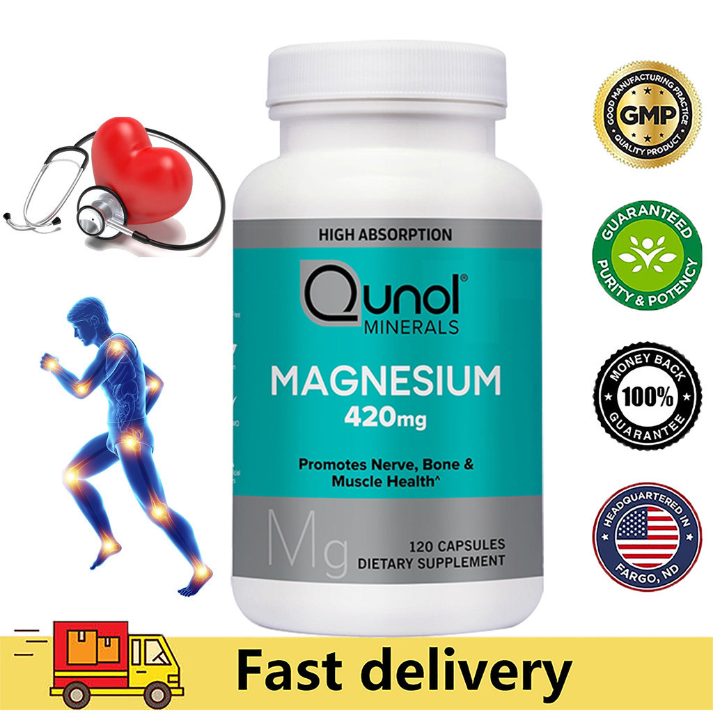 Qunol Magnesium, High Absorption, 420 mg, Extra Strength, Bone, Nerve ...