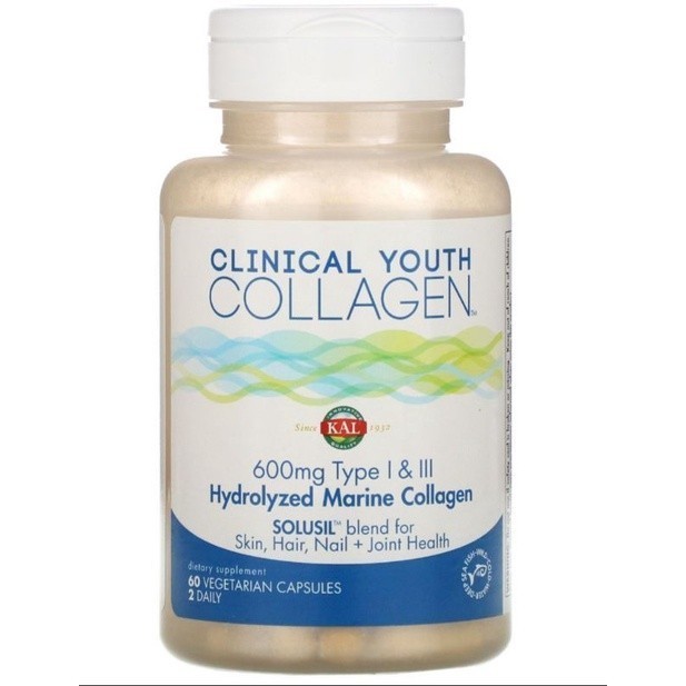 KAL, Clinical Youth Collagen Type I & III (Hydrolyzed Marine Collagen ...