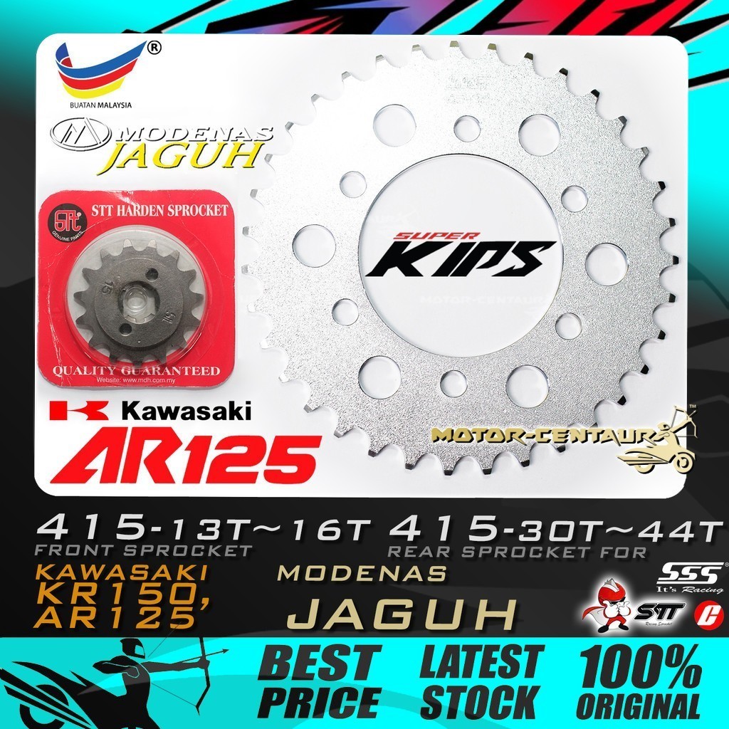 GEGANCU DEPAN & BELAKANG SSS/CU/STT FRONT & REAR SPROCKET 415 AR125 ...