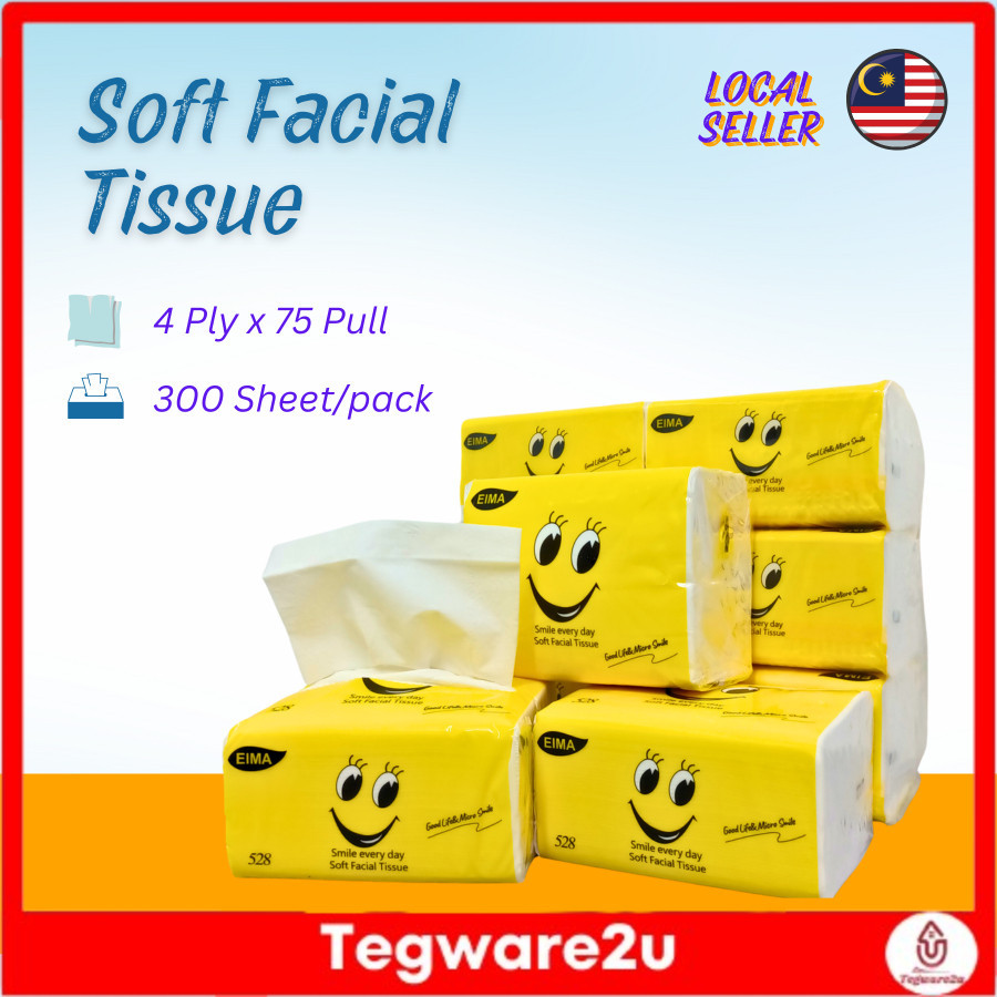 Soft Facial Tissue 4 Ply 75 Pull 300 Sheet per Pack | Shopee Malaysia