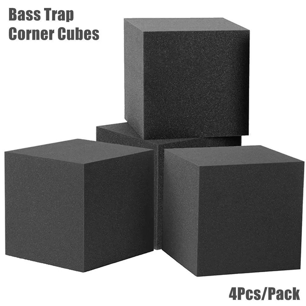4Pcs/Pack Bass Traps Corner Blocks Cube Acoustic Foam Soundproof Foam ...