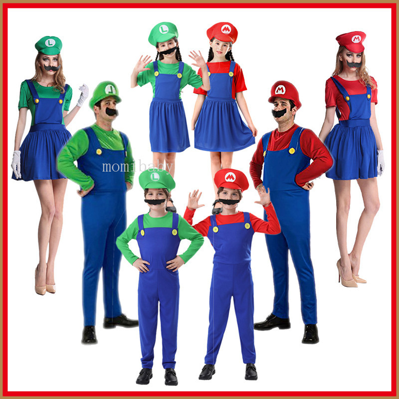 Halloween Super Mario Costume for Kids Boy Girl Fancy Dress Jumpsuit ...